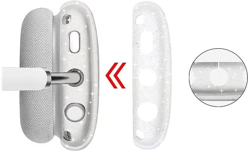 SaharaCase Hybrid Flex Cover Case for Apple AirPods Max [Rugged] Headphone Protection Antislip Grip Slim (Transparent Sparkle)