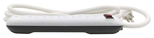 Prime Wire & Cable PB801115 6-Outlet Power Strip with 14-3 SJT 8-Feet Cord,White