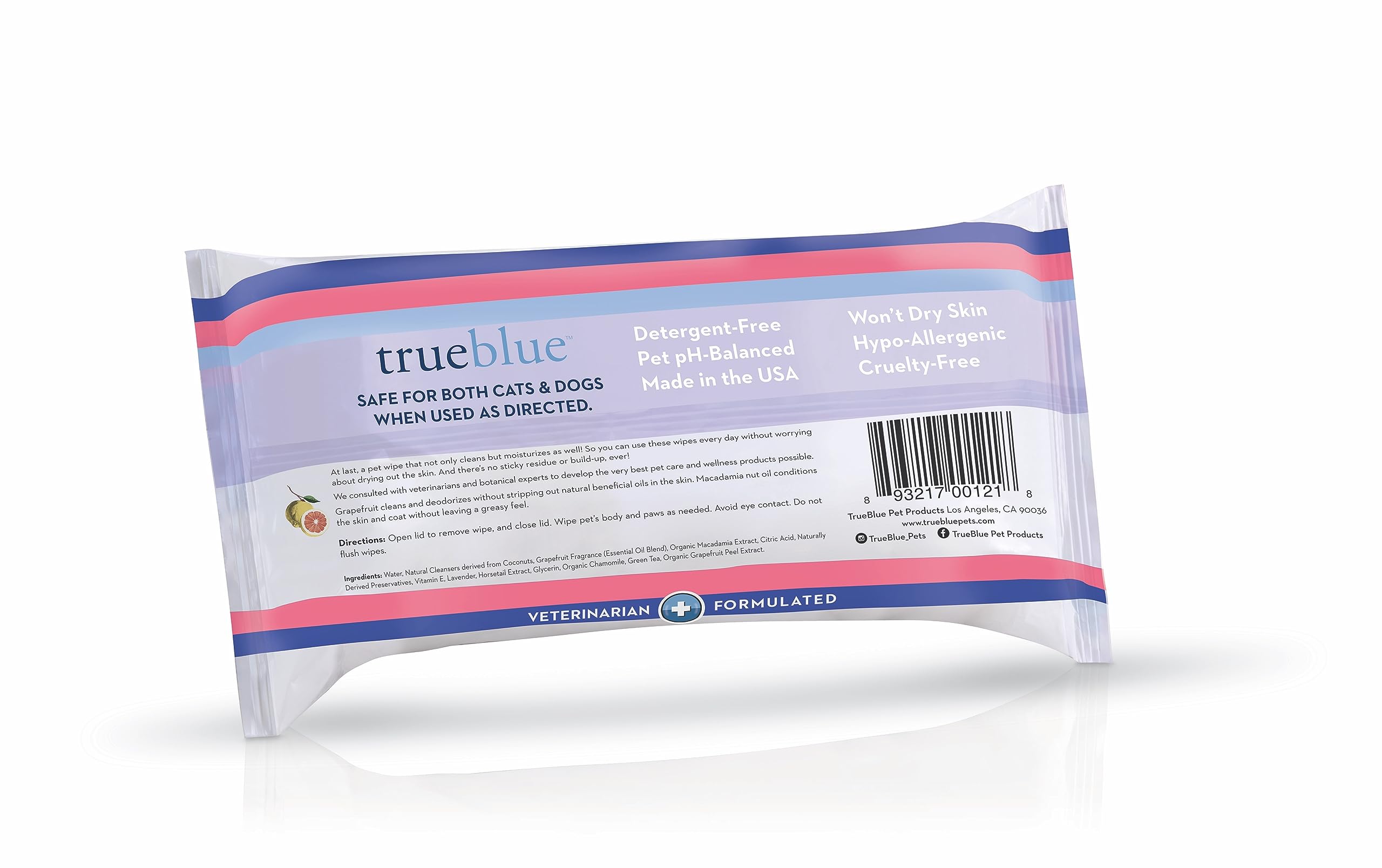 TrueBlue Super Fresh Body and Paw Wipes for Dogs and Puppies - Clean Dirty Paws and for deodorizing - Extra Large, Non-Toxic - 8"x7" - 100 Count