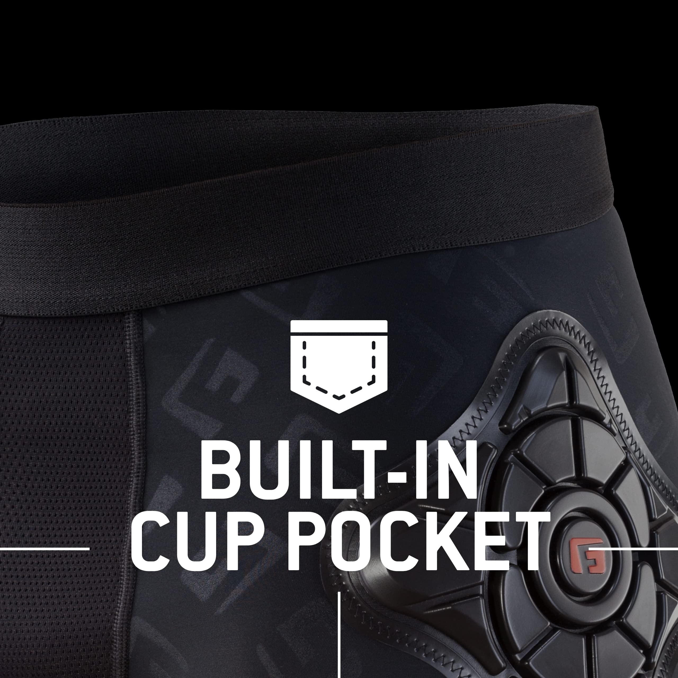G-Form Pro-X Mountain Bike Compression Shorts with Padding - Athletic Shorts - Black Logo, Adult X-Large