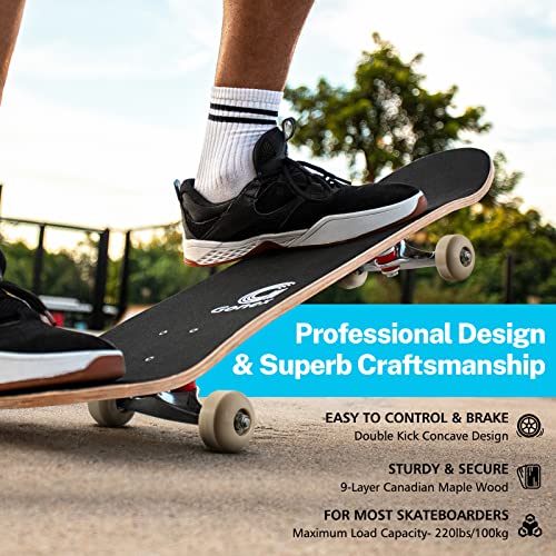 Gonex Standard Skateboard for Kids Teens Beginners, 31 x 8 Inch Double Kick Concave Complete Skate Board for Boys Girls Adults with 9 Layer Maple Deck, Diamond