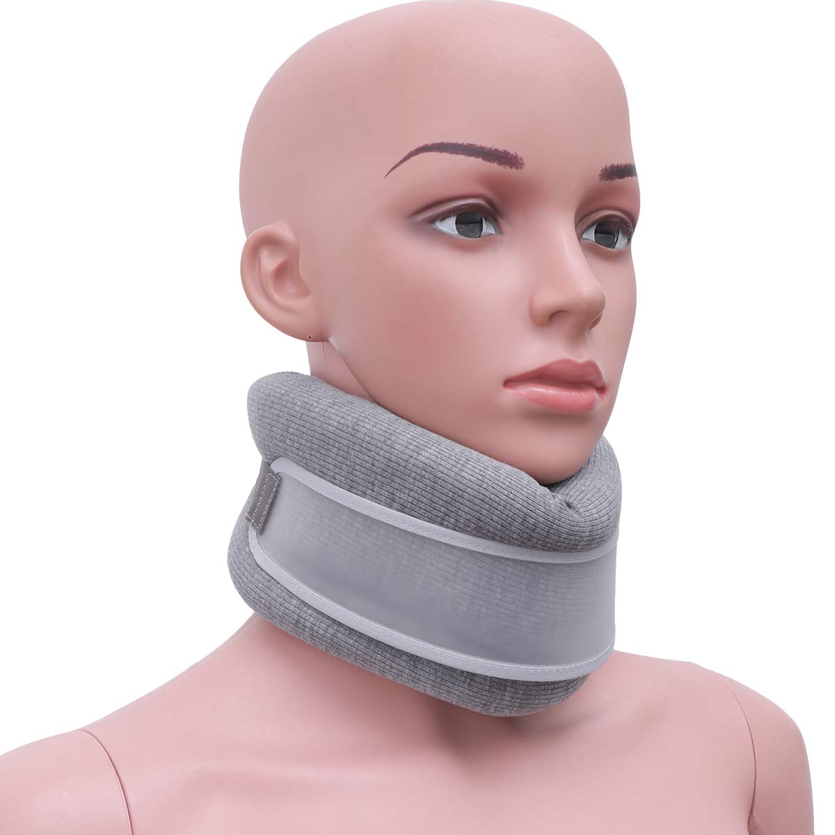 Heallily Cervical Gear Neck Support Brace Cervical Collar for Stiff Neck Pain Relief Injury Recovery Gray 1pc