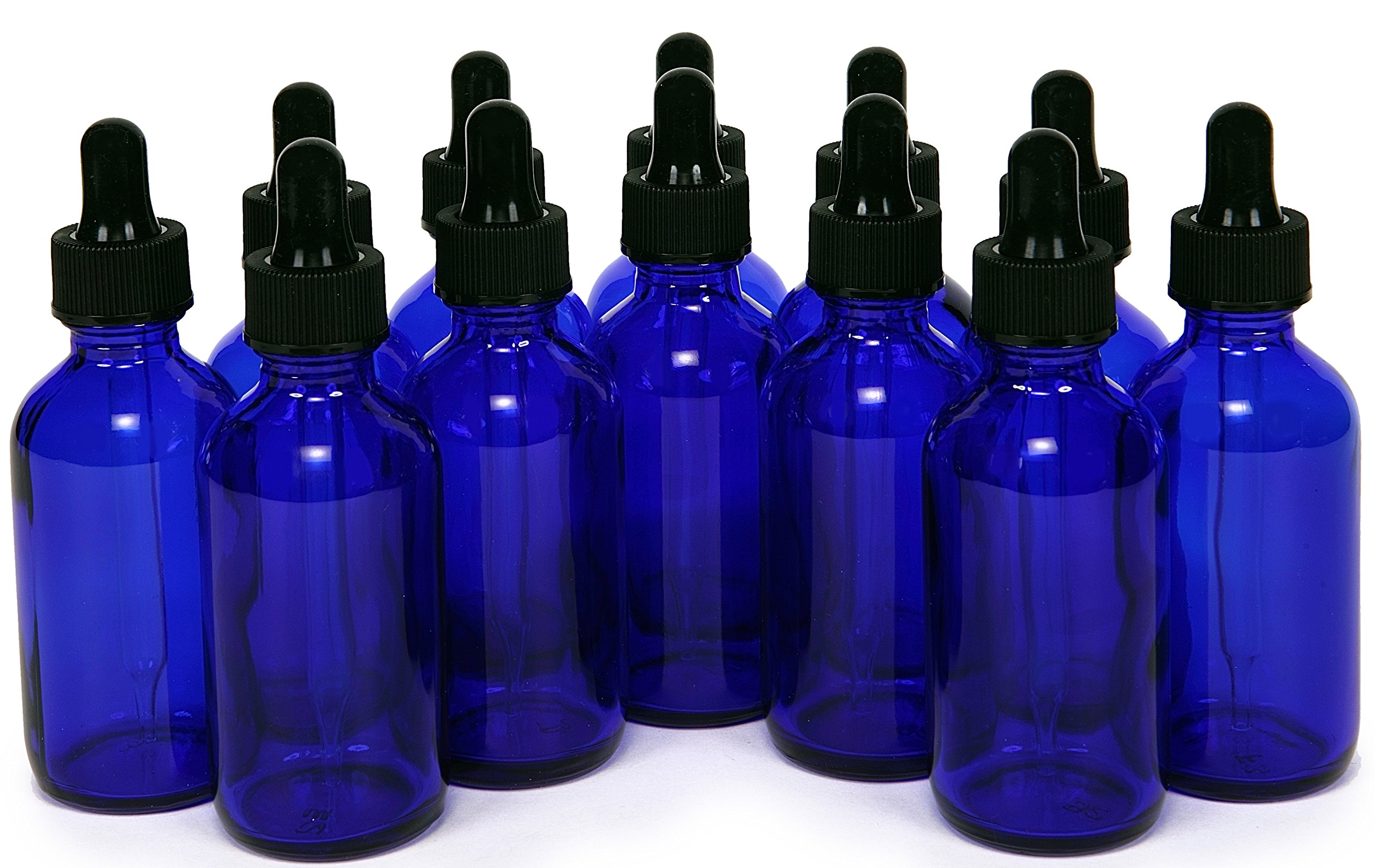 Vivaplex 12, Cobalt Blue, 2 oz, Glass Bottles, with Glass Eye Droppers