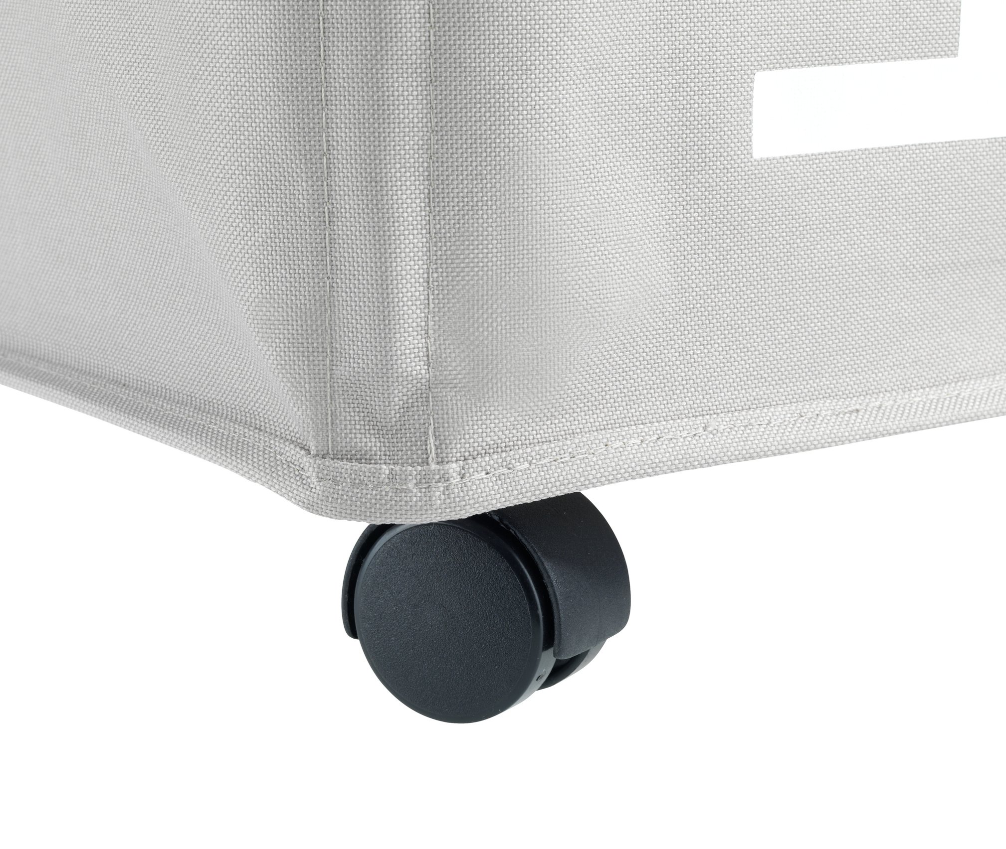 WENKO Quadro Slim Laundry Basket with Wheels and Privacy Cover, Collector, Laundry Basket with Wheels, Space Saving Narrow Laundry Hamper, Clothes Storage, Capacity 20 Gal, Gray