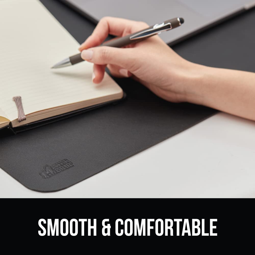 Gorilla Grip Desk Mat, Non Slip and Heat Resistant Mouse Pad, Soft PU Leather Pads, Dual Sided Blotter, Desktop Protector Covers for Home Office Keyboard Laptop Computer and Writing, 35.4x17, Gray