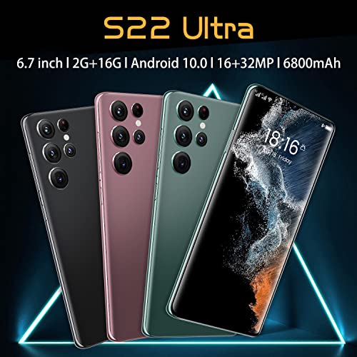 Unlocked Smartphone 6.7inch Cell Phone S22 Ultra 2+16GB HD Full Screen Straight Talk Phone Dual Sim Unlocked Boost Android Mobile Phone (Rose Gold)
