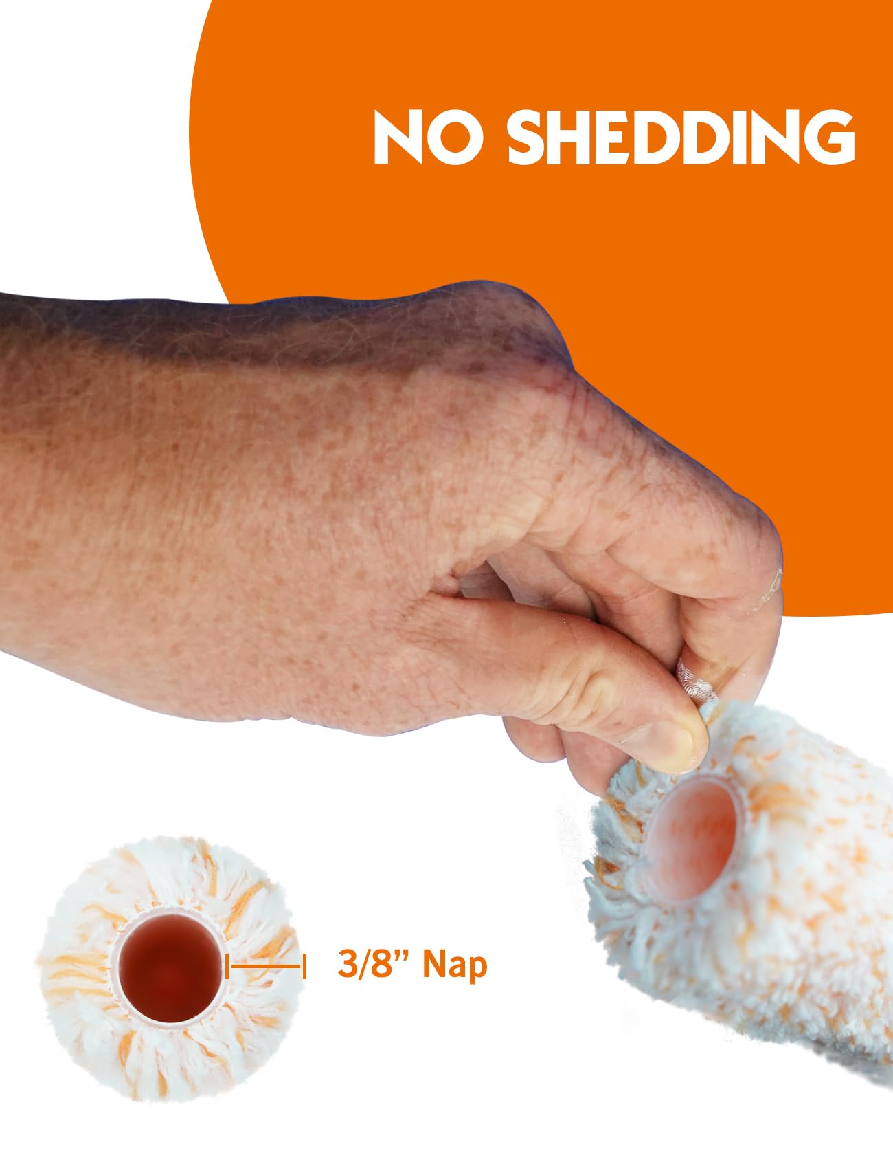 ROLLINGDOG 4 Inch Paint Roller - Mini Rollers Painting Include 4" Microfiber Jumbo Mini Paint Roller 3/8β Nap,Paint Tray with Disposable Liners (Pack of 3) and Paint Roller Frame