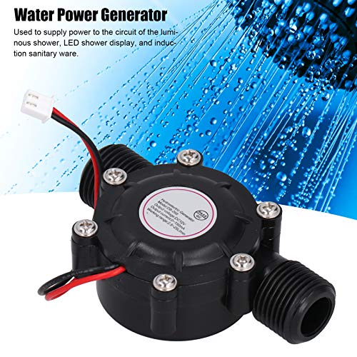 Mini Water Turbine Electric Generator, Hydro Power Converter Brushless Electricity Generator, 12V DC Output Hydroelectric Power Supply for Shower Light Outdoor Camping