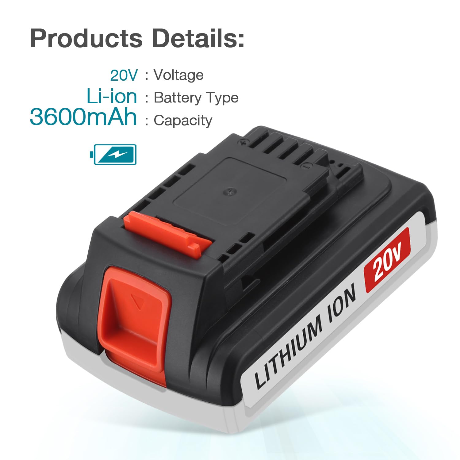 UTRBATT 3.6Ah 20V Replacement Battery Compatible with Black & Decker 20v Max LBXR20 LB20 LBX20 LBX4020 Extended Run Time Cordless Power Tools Series 2Pack