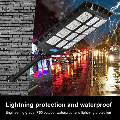 PINSAI LED Solar Street Light Outdoor Waterproof,50000LM Large Spuer Bright Solar Powered Security Flood Lights,Motion Sensor lamp for Yard,Fence,Parking Lot, Patio,Shed, Deck,Path