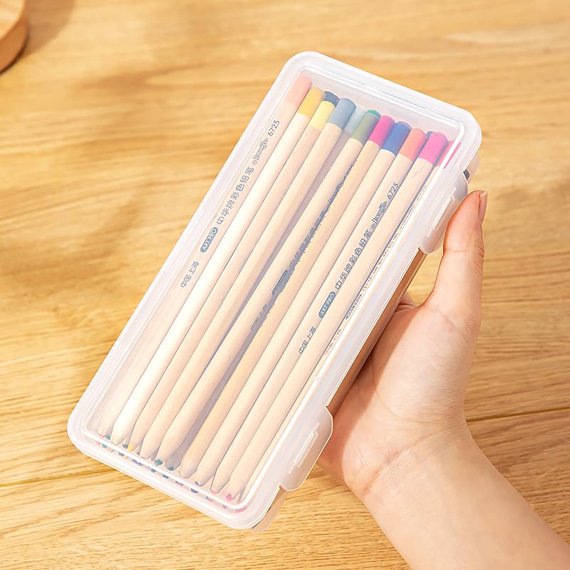 Vidifor Plastic Storage Containers with Latching Lid for Office Supplies, Pencil Box, Art Supplies, Crayon, Crafts (6, XS)
