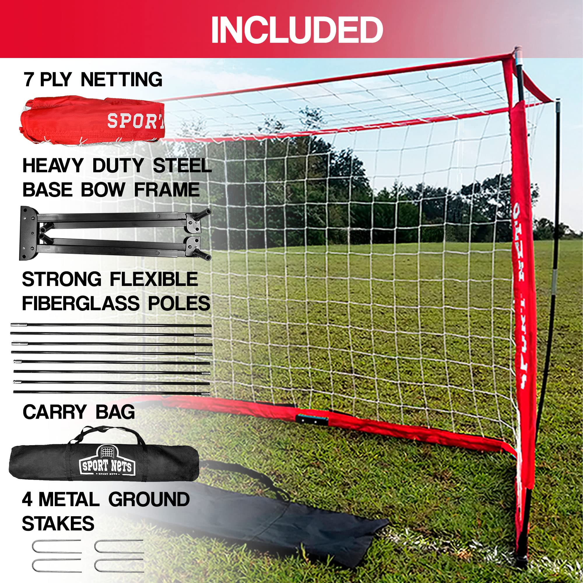 Full Size Soccer Goals for Backyard (14x7) with Carry Bag, Quick Set Up and Take Down - Strong 7 Ply Net, Built to Handle Powerful Shots - Develop Advanced Soccer Techniques and Finishing Moves