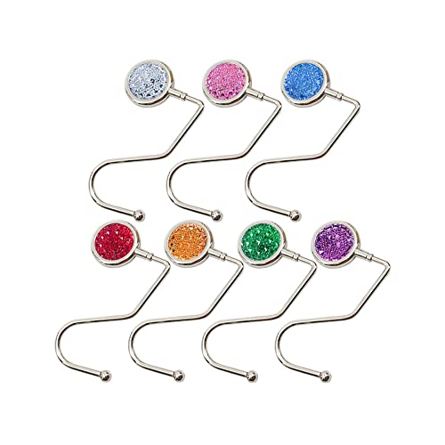SagaSave 4Pcs Handbag Hook Table Hook Hanger Under Counter Bags Storage Desk Bag Hanger Portable for Girls Women