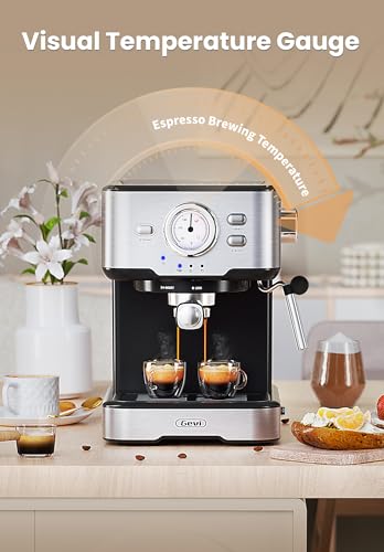 Gevi Espresso Machine High Pressure,compact espresso machines with Milk Frother Steam Wand,Professional Coffee,Cappuccino,Espresso,Latte,Macchiato Maker for home,espresso maker