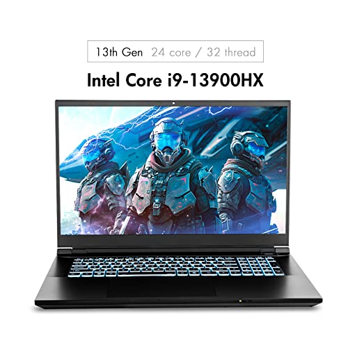 Sager 2023 NP8875E Gaming Laptop, 17.3 Inch QHD 240Hz 100% DCI-P3 G-Sync, Intel i9-13900HX, RTX 4070 8GB, 32GB RAM, 1TB Gen4 NVMe SSD, Win 11