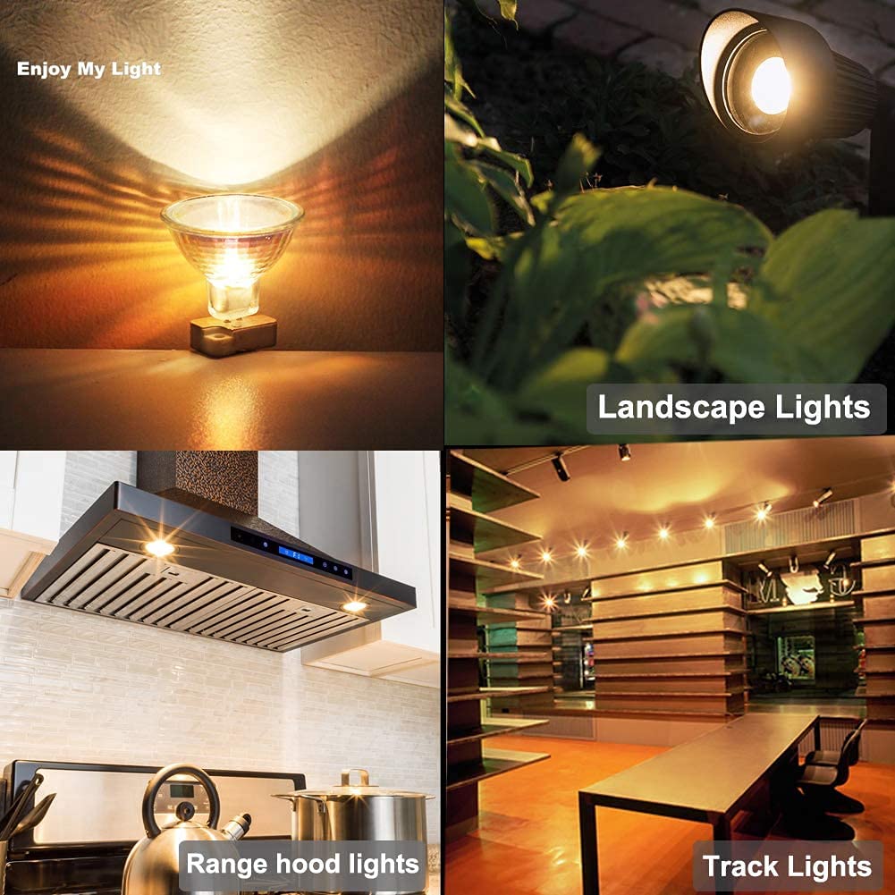 Vinaco MR16 Bulb,6 Pack MR16 Halogen Bulb 50W GU5.3 Base, 800LM High Output MR16 12V 50W Halogen, 2800K Warm White MR16 Dimmable with Clear Glass Cover, MR16 GU5.3 for Landscape, Track Lights