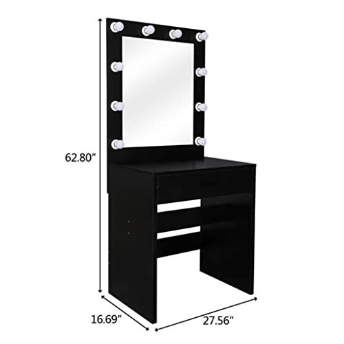 SDGH Two Tone FCH with Light Large Single Drawer Dresser Dressing Table Bedroom Furniture (Color : E, Size : (20.28x25.48))