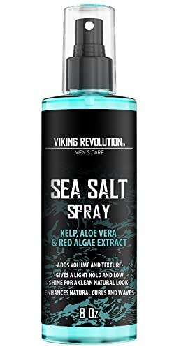 Viking Revolution Sea Salt Spray for Hair Men - Hair Texturizing Spray with Kelp, Aloe Vera & Red Algae Extract - Surf Spray to Add Volume and Texture - Sea Salt Spray for Men Beach Hair Spray 8oz