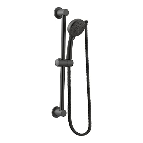 Moen Matte Black Eco-Performance 4-Spray Pattern Detachable Handheld Showerhead with 69-Inch-Long Hose and 30-Inch Slide Bar, 3669EPBL