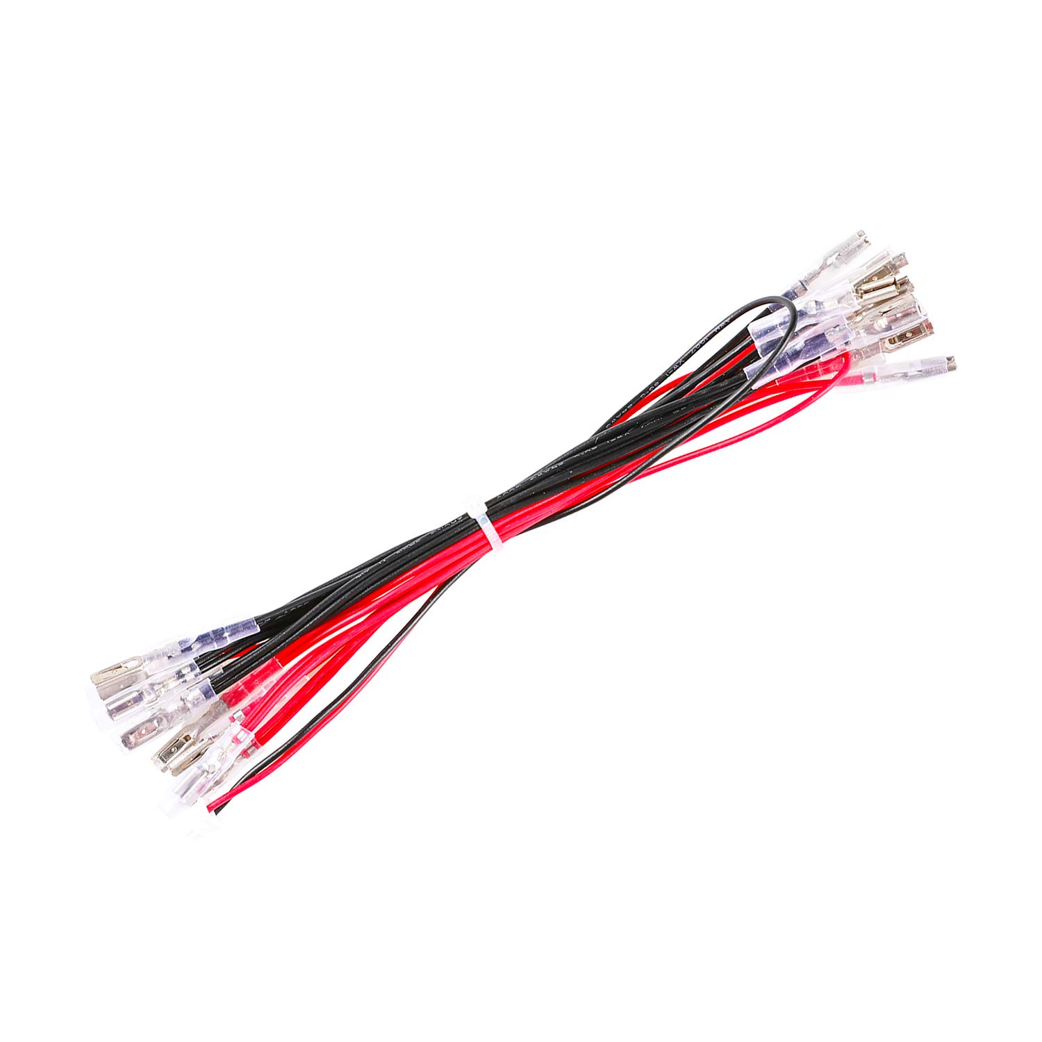 GUWARRY 2 Pcs LED Power Cable Daisy Chain JST XH2.54 2Pin Plug to 0.110 Inch /2.8mm Terminals Jumper Wire Harness Lighted Up 20 LED Arcade Buttons for Arcade USB Encoder, MAME, Arcade1Up, Raspberry Pi