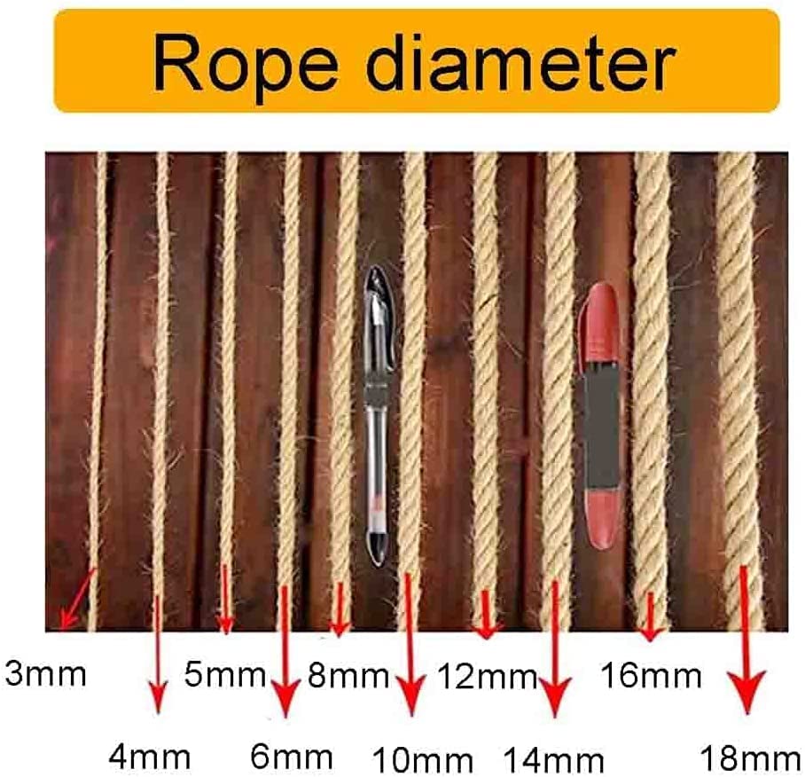 OUYOXI Kids Climbing Net, Hemp Rope Net Rock Wall Climb Net, Kids Training Net Large Mesh Multi-Size Safety and Environmentally Dia 6MM/8MM (Colour:6mm,1x2m/3.28x6.56ft)