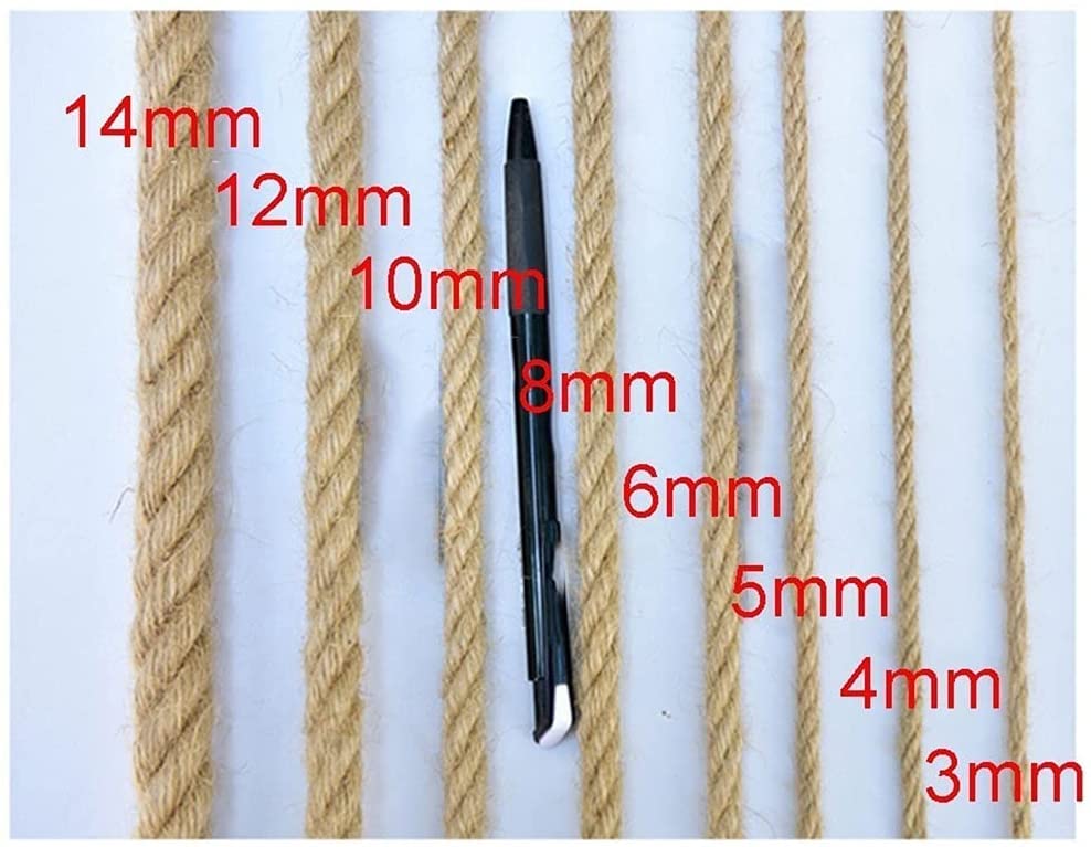 OUYOXI Rope Net for Treehouse, Plants Fence Hemp Rope Netting Children Swing Climbing Safety Net Balcony Railing Protective Net Playground Hammock Cargo Net,8mm / 8cm,Various Sizes (Size: