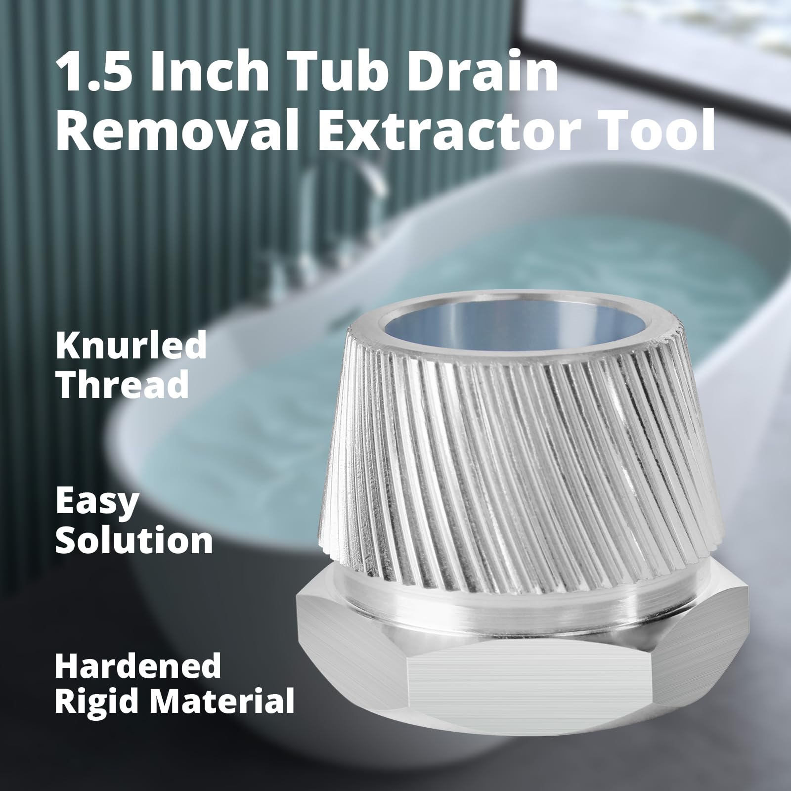 Tub Drain Removal Extractor Tool Remove The 1.5 inch Old, Broken, Stubborn and Rusted Drain Tub Bathtub Removers( 05255 1.5" )