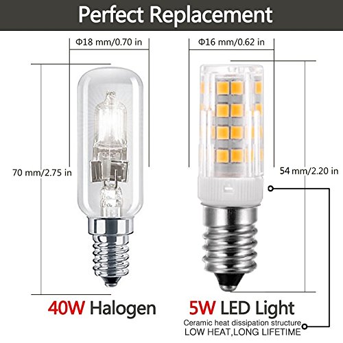 Vlio E14 5W LED Light Bulb 10 Pack, Cool White 6000K, 40W Incandescent Bulb Equivalent, 400LM 52 LED 2835-SMD Light, Not Dimmable, AC110V