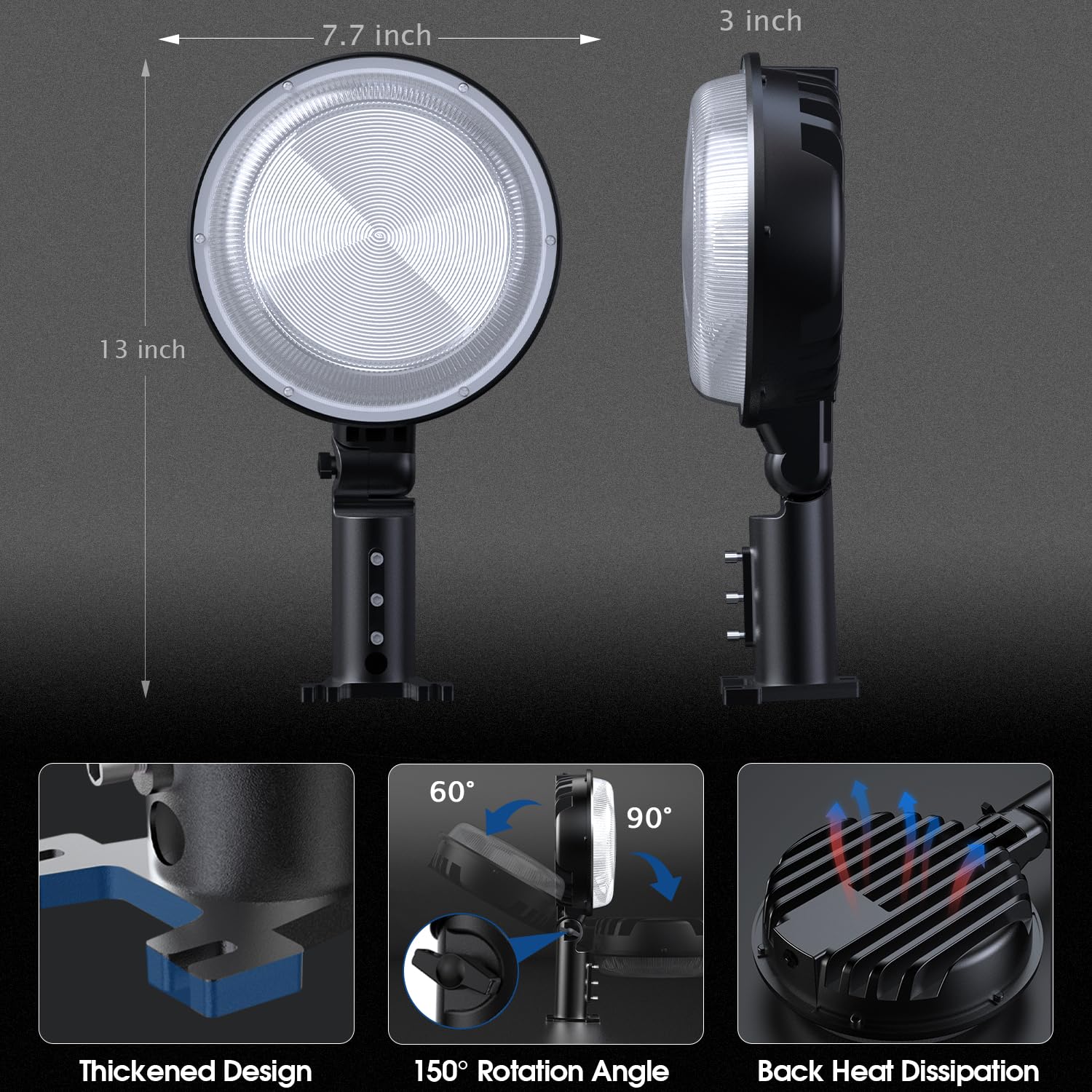 StarMoitic LED Barn Light, 150W 20000LM Dusk to Dawn Outdoor Lighting, Yard Light IP66 Waterproof, 150ยฐ Angle Adjustable Bright Outdoor Street Light for Garden, Garages, Attics, Patios, and Barns