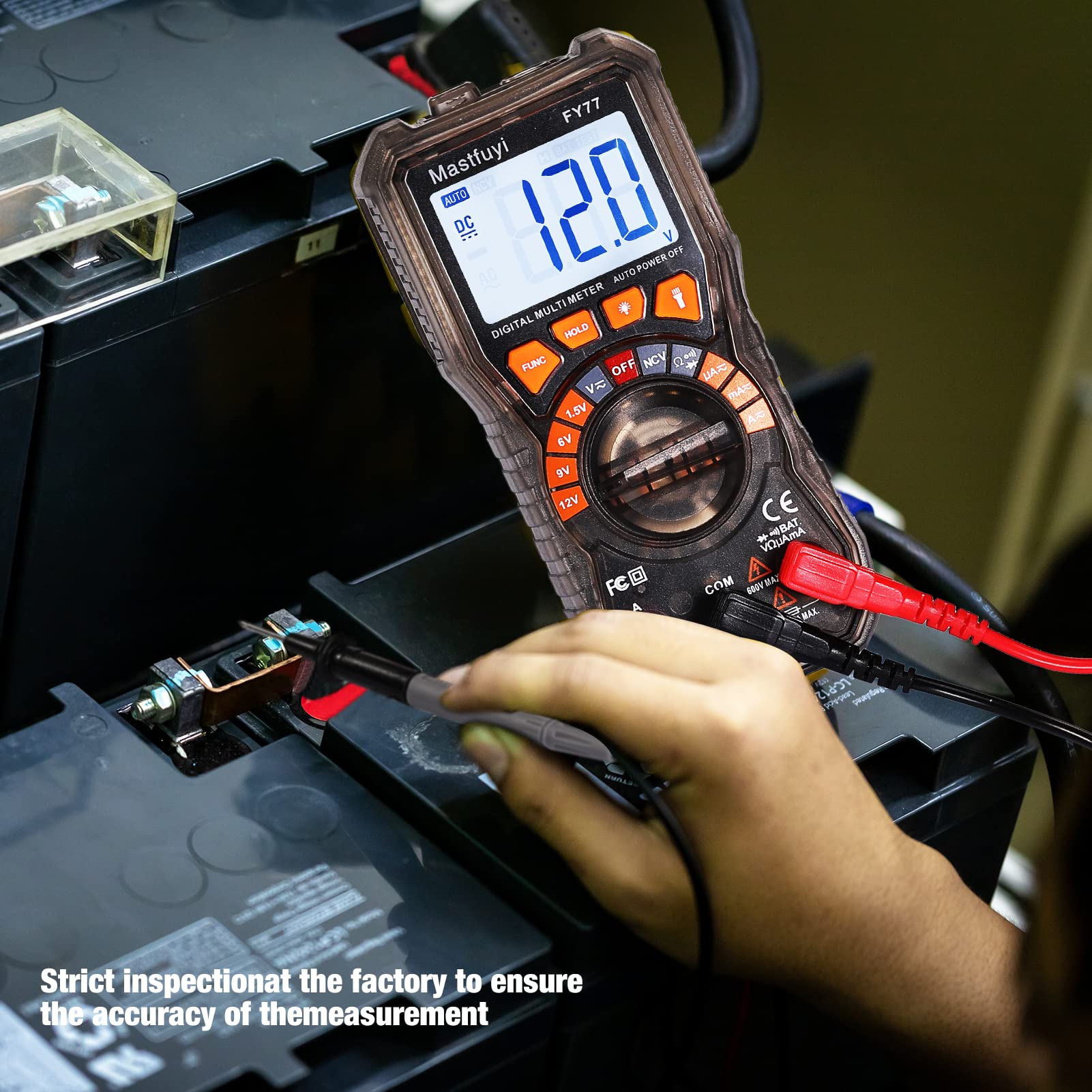 Mastfuyi Digital Multimeter, Multi Tester with NCV Non-Contact Voltage Detection, Battery Tester, Auto-Ranging Tests, True RMS 1999 Counts, AC/DC Current, AC/DC Voltage, Resistance, Continuity, Diode