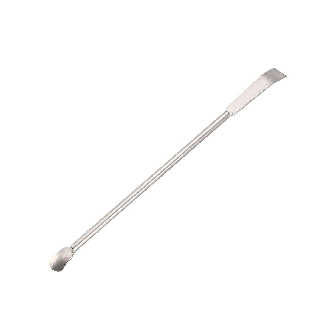 uxcell Micro Lab Sampling Reagent Spoon 304 Stainless Steel 2 in 1 Double Head Laboratory Mixing Spatula 125mm 2Pcs