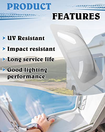 Nizzipum RV Skylight Thick RV Skylight Replacement Durable RV Skylight Cover 18”x26” Fitting 14" x 22" RV Skylight Dome Opening UV Resistant for Camper Trailer Skylight(Clear)