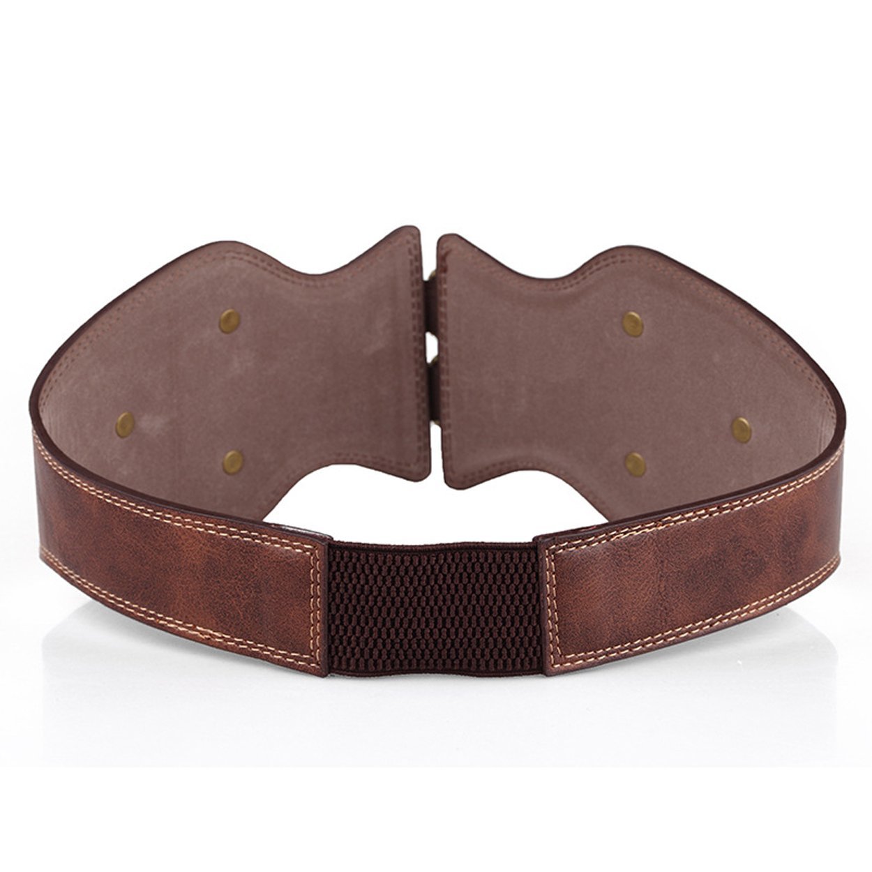 GABERLY Vintage Gothic Steampunk Brown Leather Belt for Women (Large, Brown)