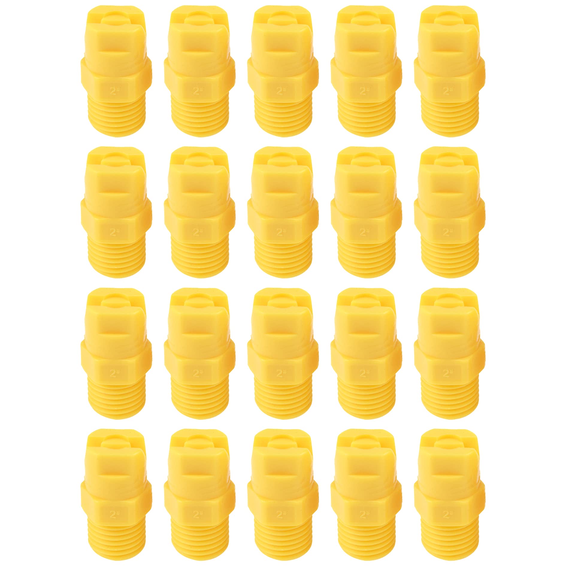 Sydien 20Pcs Plastic 1/4 BSPT Male Thread Flat Fan Sprayer Tip 80 Degrees Nozzles For Cooling, Agricultural Irrigation, Waste Gas Treatment Yellow