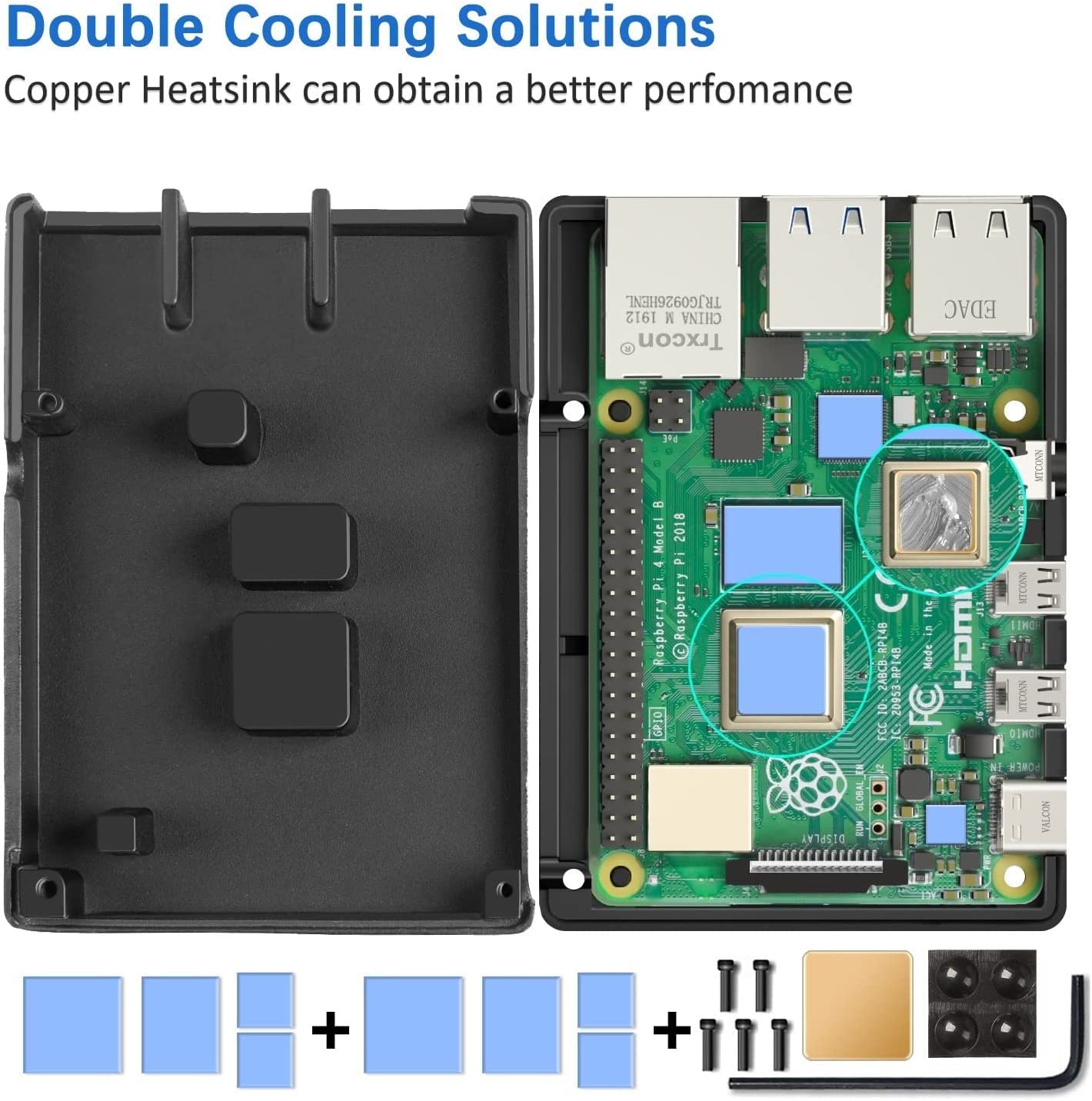 Miuzei Raspberry Pi 4 Case Aluminum, Raspberry Pi 4 Model B Case Passive Cooling with Heatsink for Raspberry Pi 4B 8GB/4GB/2GB -(Pi 4 Board Not Included)
