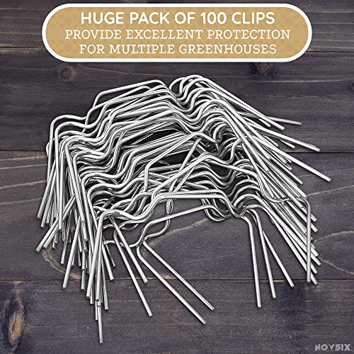 Mini Greenhouse Clips for Hanging - 100Pcs Stainless Steel Clips Green House Accessory Wire Clamp Clip pack for Harbor Freight Replacement Greenhouse Cover - Shade Clips Greenhouse Accessories