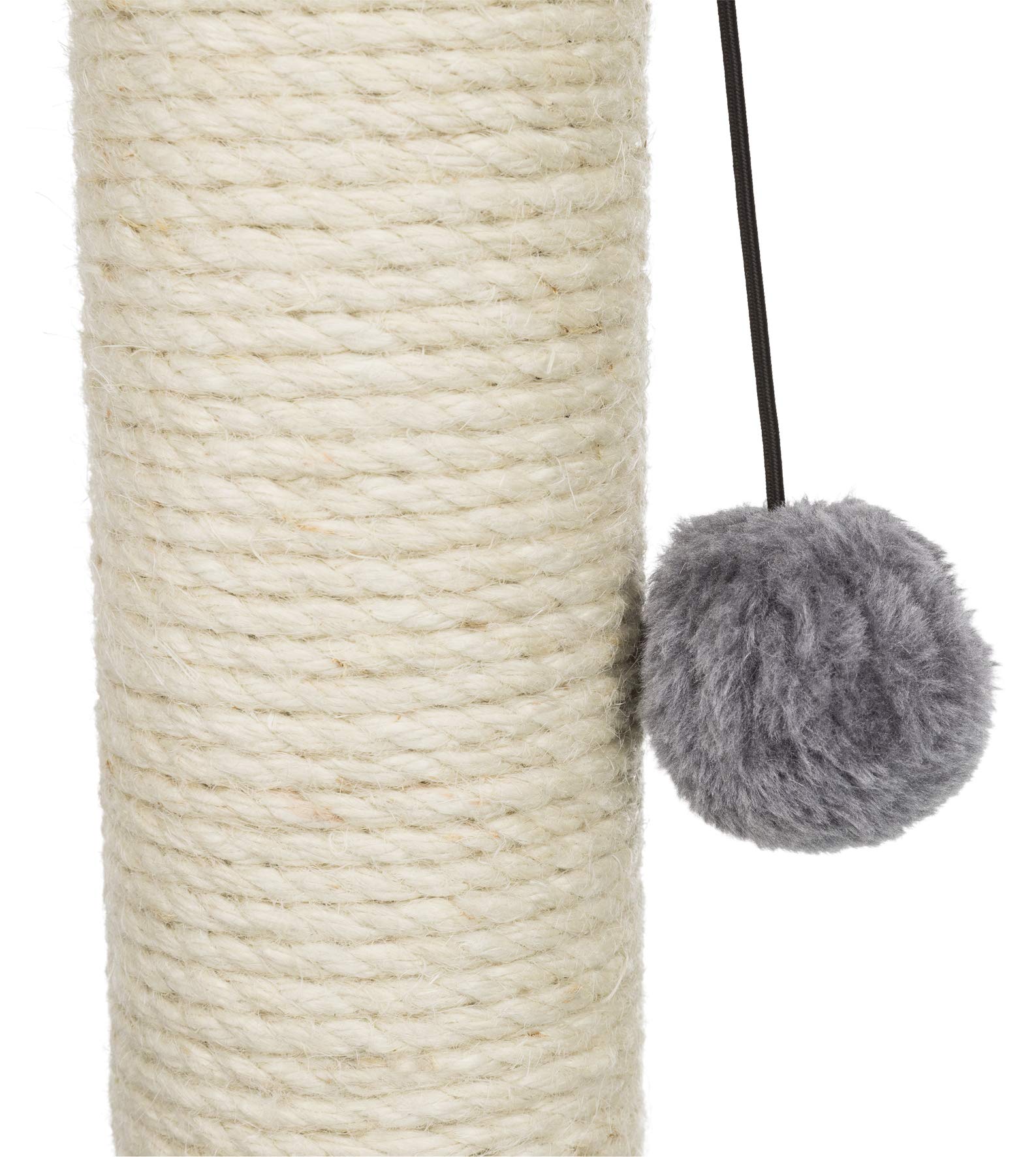 TRIXIE Baza 20-in Cat Scratching Posts, Durable Jute Cat Scratcher with Plush Hammock and Dangling Cat Toy, Gray