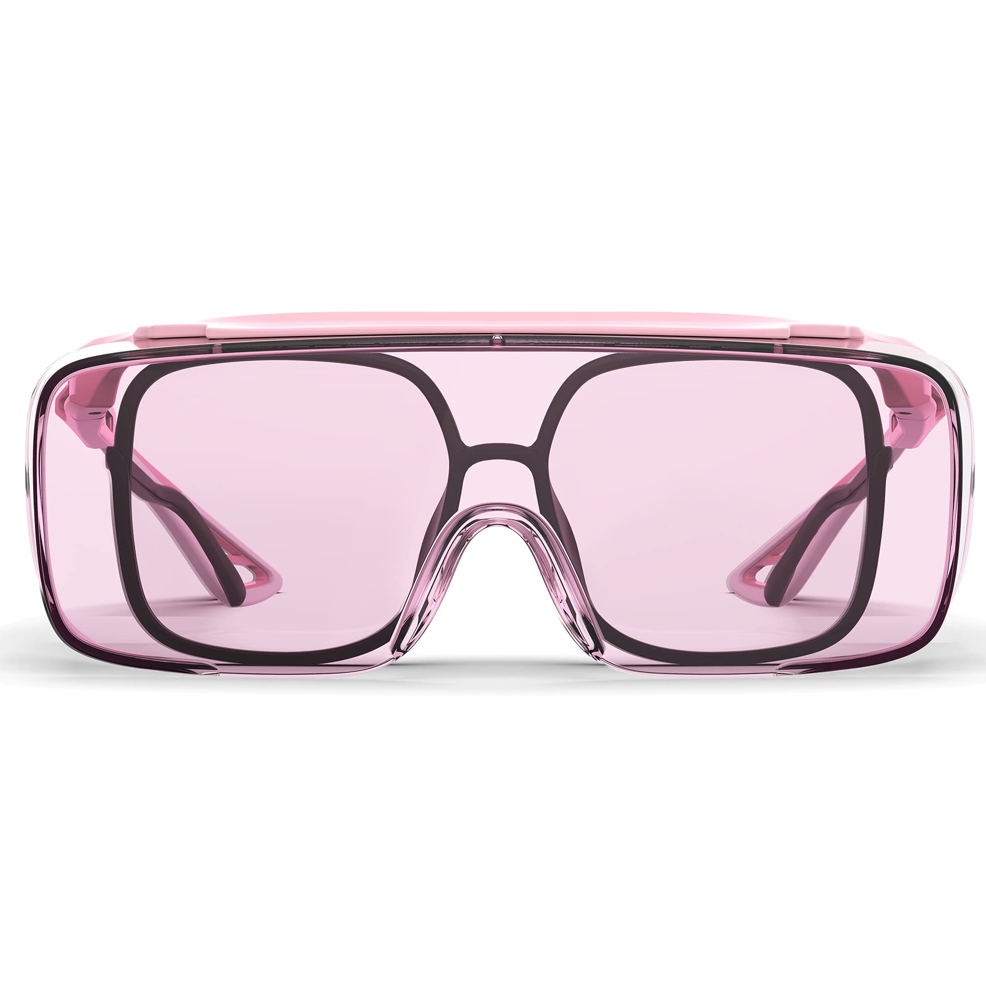 MEIGIX Safety Glasses Anti Fog Goggles Protective Eyewear Blue Light Blocking Anti Dust UV Protection Glasses For Men Women (pink)