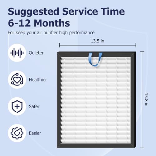 Vital 200S Replacement Filter for LEVOIT Vital 200S and Vital 200S-P Air Purifier, 3-in-1 H13 True HEPA and High-Efficiency Activated Carbon Filter, Vital 200S-RF, LRF-V201-WUS, 2 Pack, White