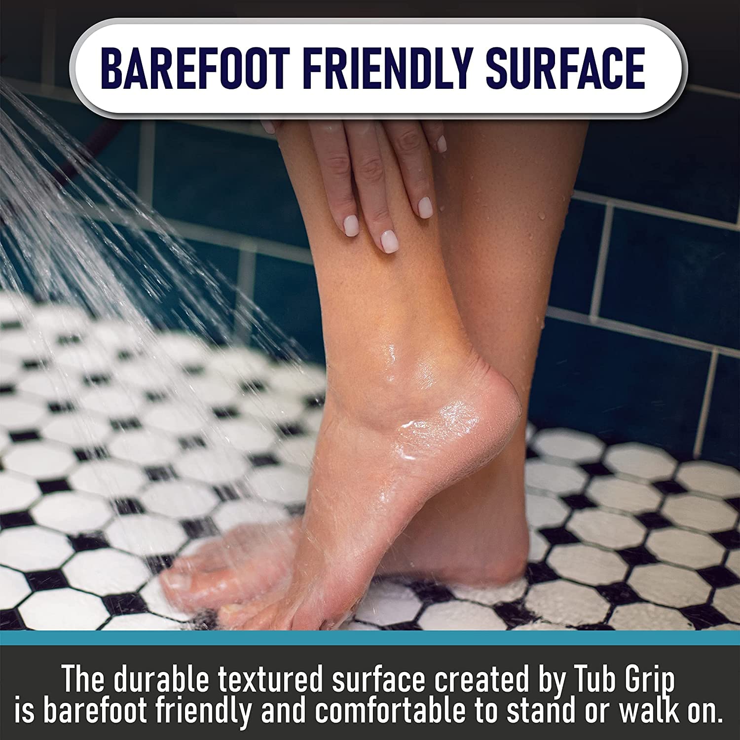 SlipDoctors Tub Grip Anti-Slip Bath & Shower Floor Solution β Fixes Slippery Fiberglass & Acrylic Bathtub or Showers β Clear Non-Slip Textured Coating