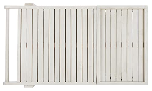 SAFAVIEH Outdoor Collection Orland White Washed Acacia Wood Slatted Tea Trolley