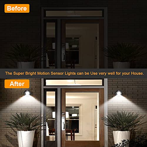 ProGreen 6000K Battery Operated Motion Sensor Light Waterproof Wireless LED Battery Powered Wall Light Auto On/Off 2 Pack Cool White