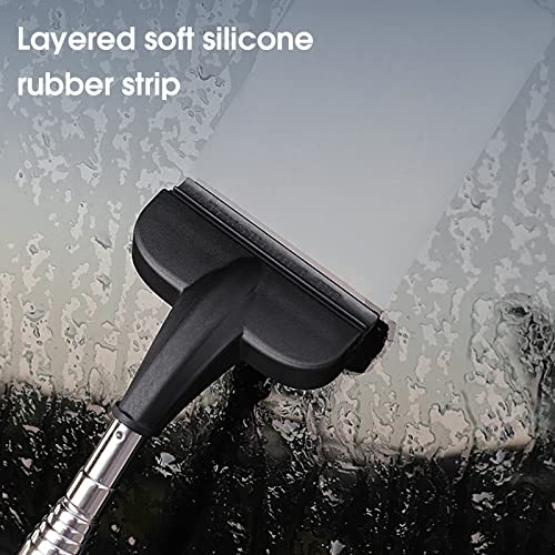 Saterkali Rearview Mirror Retractable Wiper with Double-Layer Brush Head, Portable Cleaning Car Rearview Mirror Rain Remover for Car Windshield, Window, Mirror, Glass Door Pink