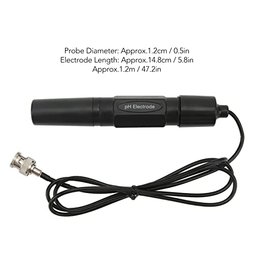 Pilipane pH Automatic Calibration BNC Electrode Probe, Temperature pH Monitor Meter Tester Sensor Test for Hydroponics Aquarium Lab (2M)