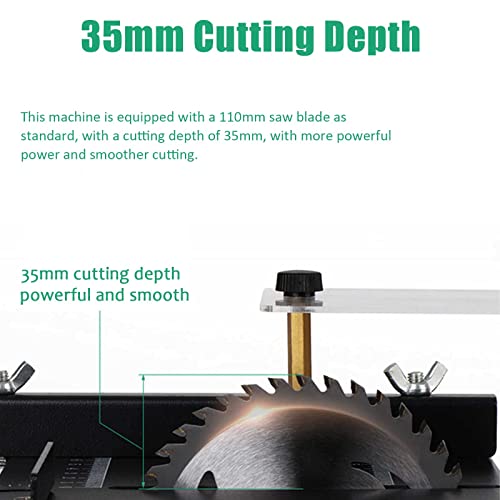 Mini Table Saw,Multifunctional Mini Tablesaw w/Sliding Ruler to Adjust Speed Tablesaw Saw Portable Table Saw Electric Bench Saw Cutter Power Saws for Crafts DIY Handmade Wooden Model Craft