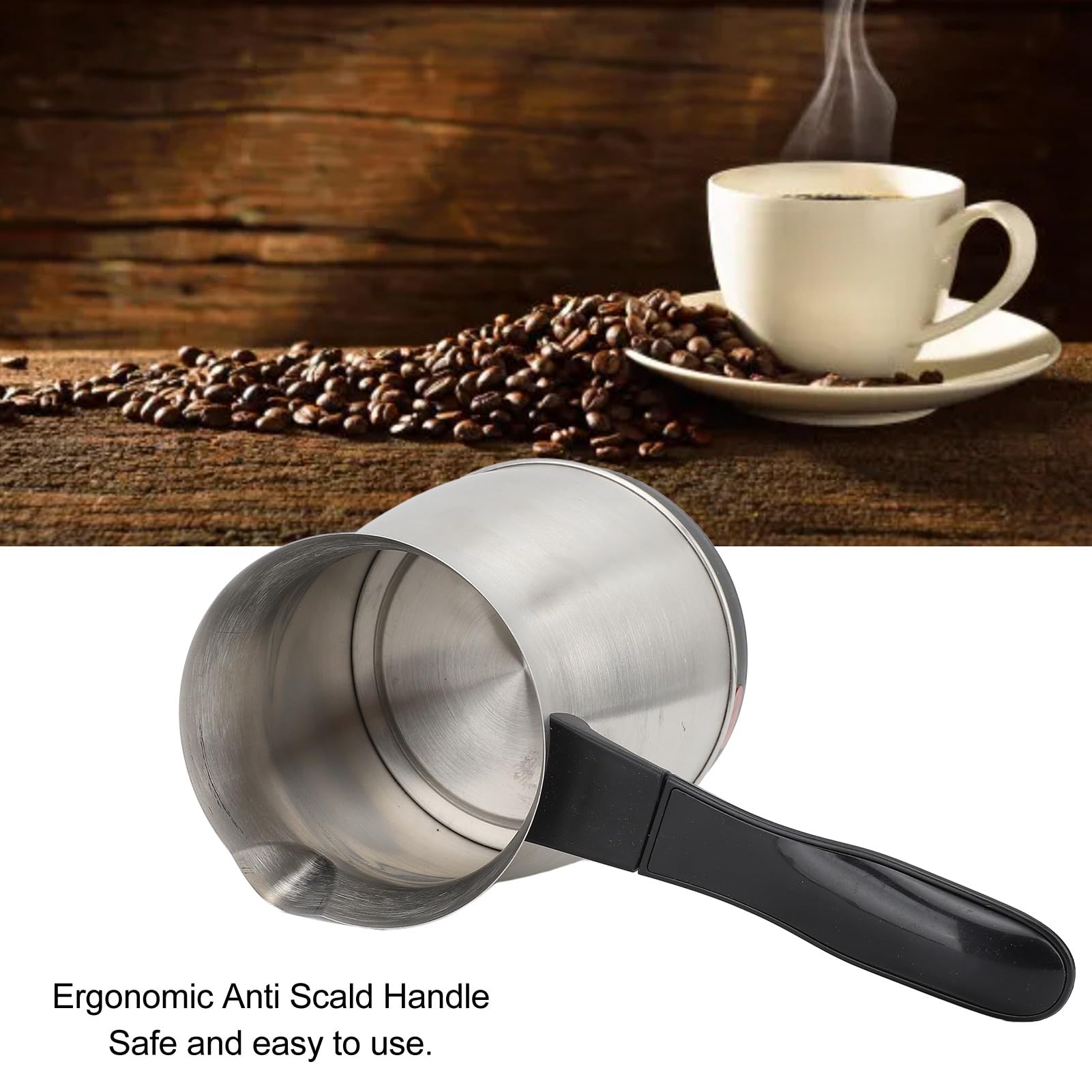 Turkish Coffee Maker, Turkish Electric Coffee Maker Machine, 5 to 6 Cup Brewing Capacity, for Delicious Turkish & Greek Coffee, Stainless Steel Turkish Coffee Pot 600ml