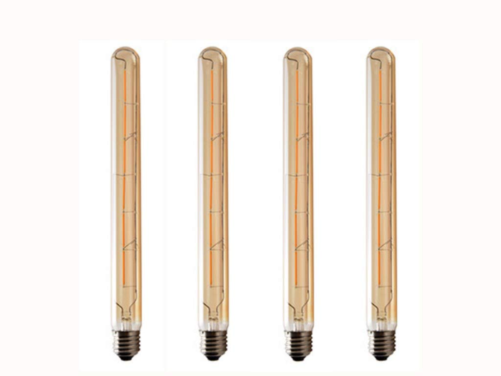 T300 Vintage LED Filament Bulb T300 6W Dimmable Vintage Edison Light Bulb Long Tubular Vintage LED Light,E26/E27 Medium Base,Amber Glass,Warm White 2300K,6W(40W Equivalent),Dimmable,Pack of 4