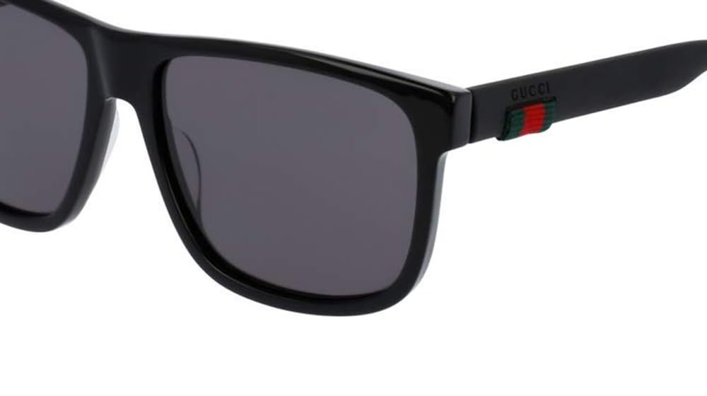 Gucci GG0010S 001 58M Black/Grey Square Sunglasses For Men For Women+FREE Complimentary Eyewear Care Kit