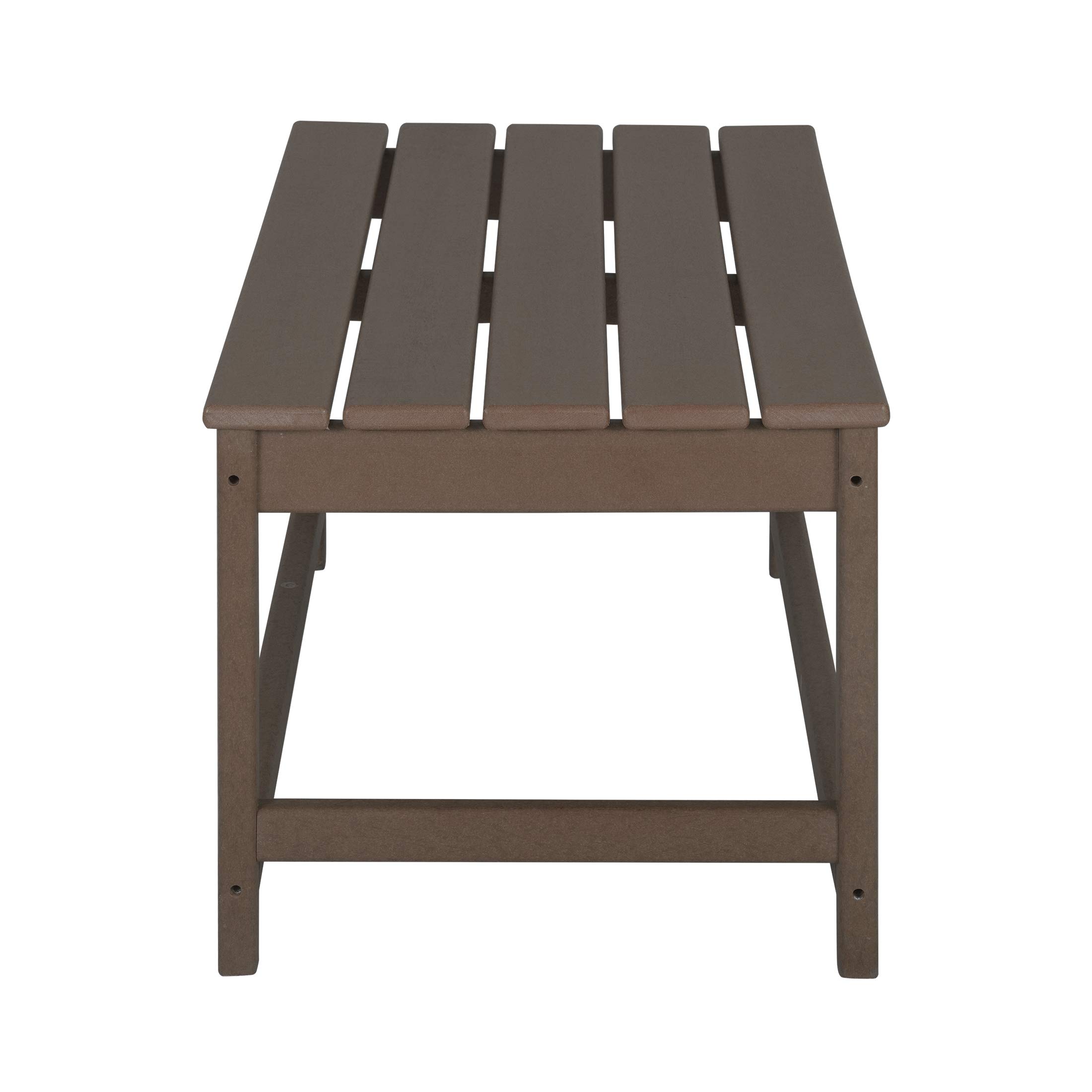 WestinTrends Malibu 3-Pieces Outdoor Table Set, Includes 1 Coffee Table and 2 Side Table, All Weather Poly Lumber Adirondack Patio Furniture Set, Dark Brown