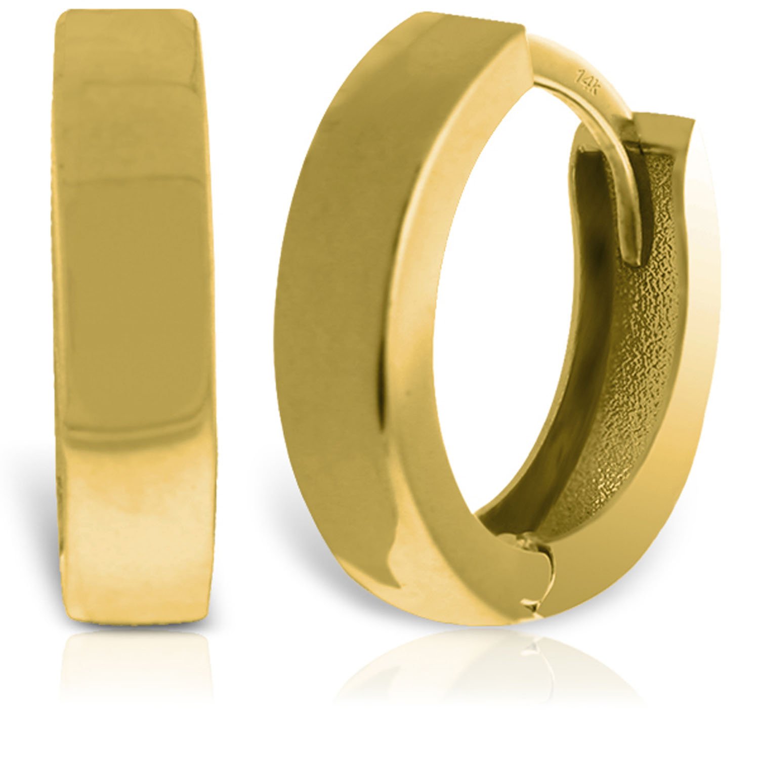 Galaxy Gold GG 14k Solid Gold Slim Huggie Earrings